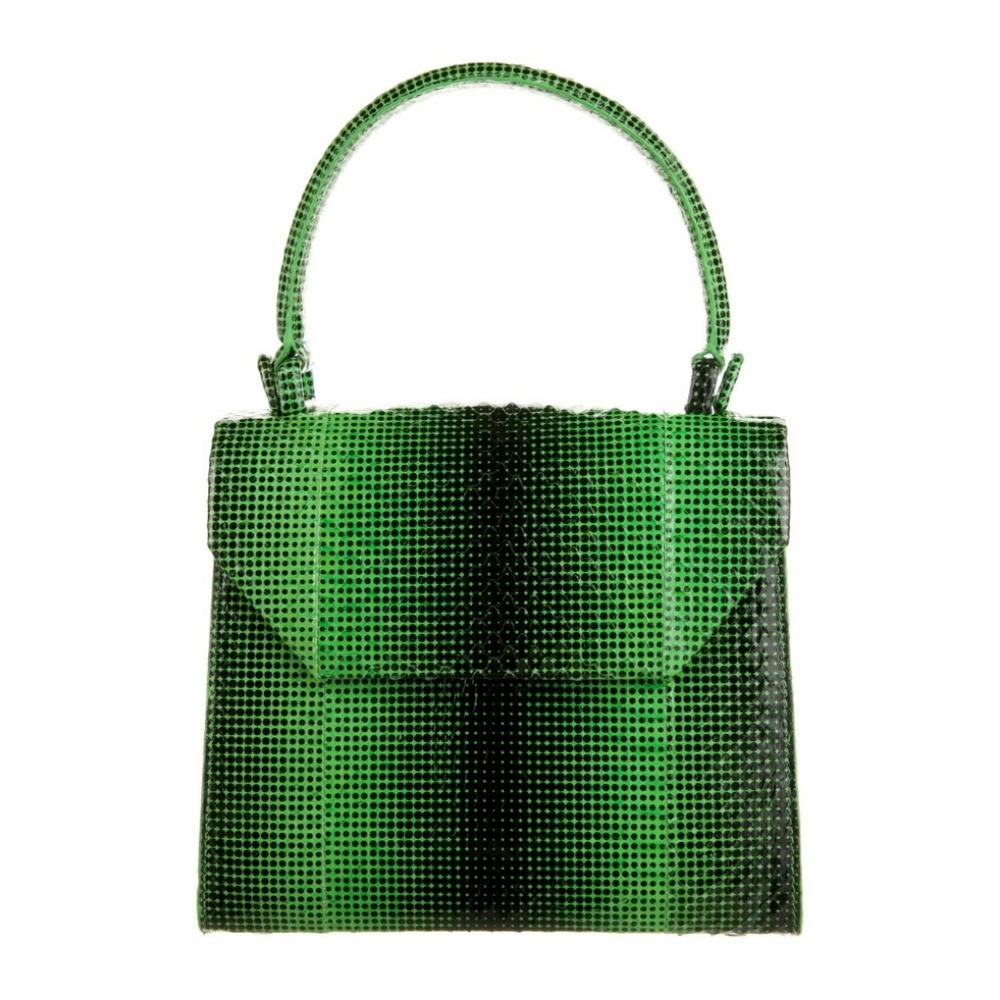 Rare Nancy Gonzales Green Genuine Python Bag Gem